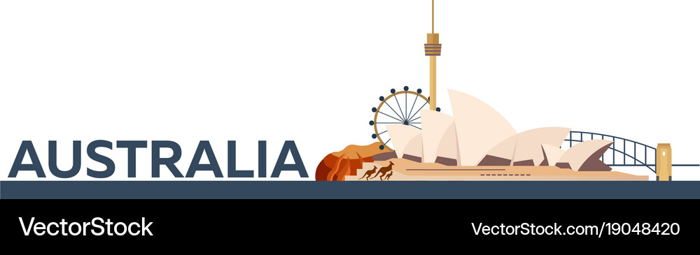 Australia tourism travelling Royalty Free Vector Image