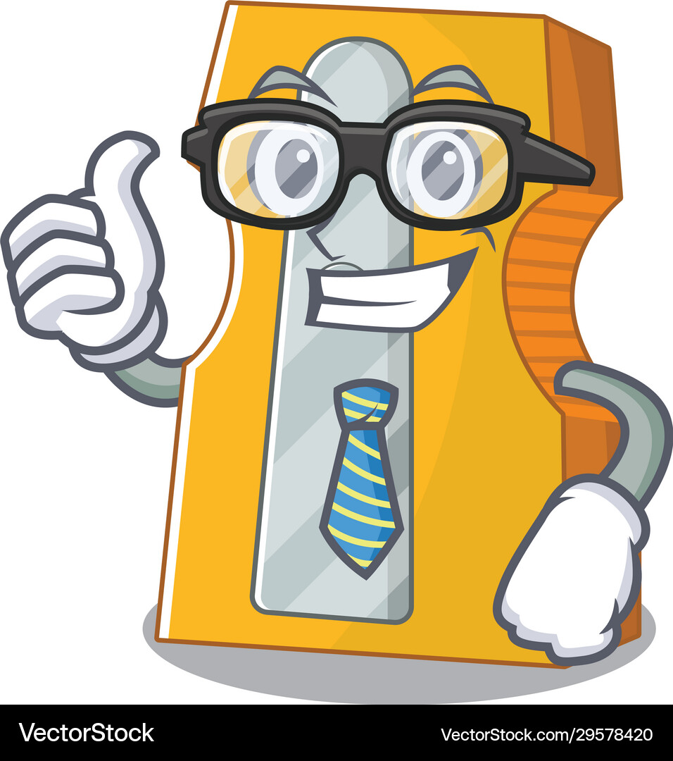 Cartoon character businessman pencil sharpener Vector Image