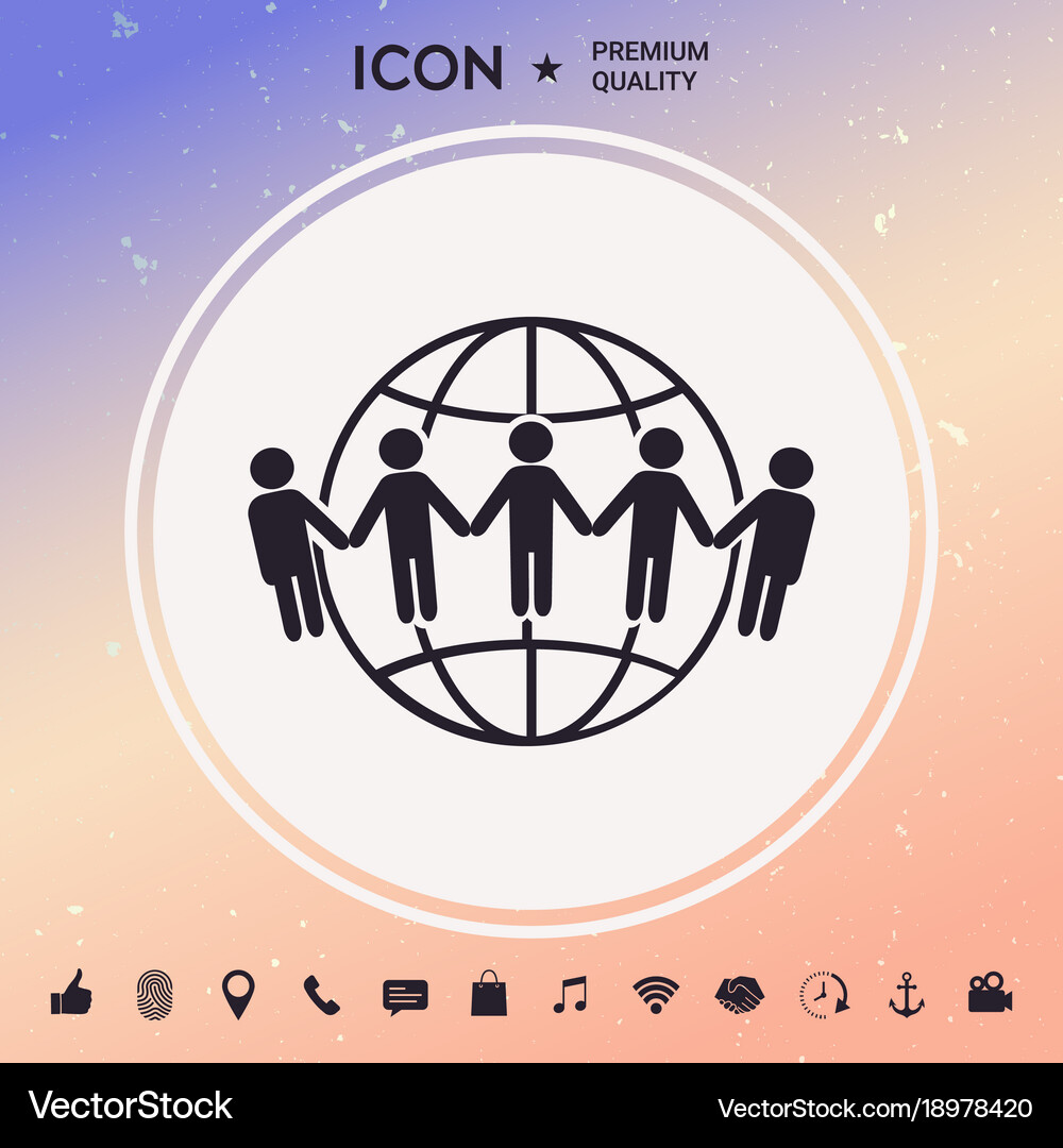 Earth icon communication around the world concept Vector Image