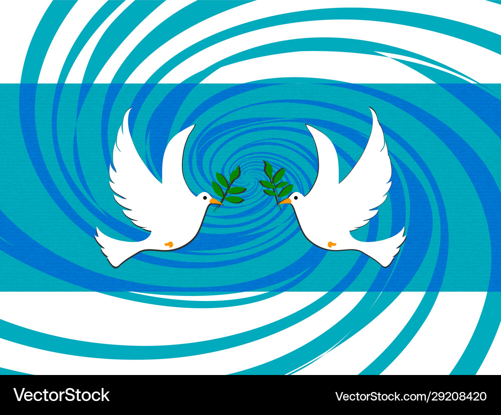 Easter peace doves on abstract swirl background Vector Image