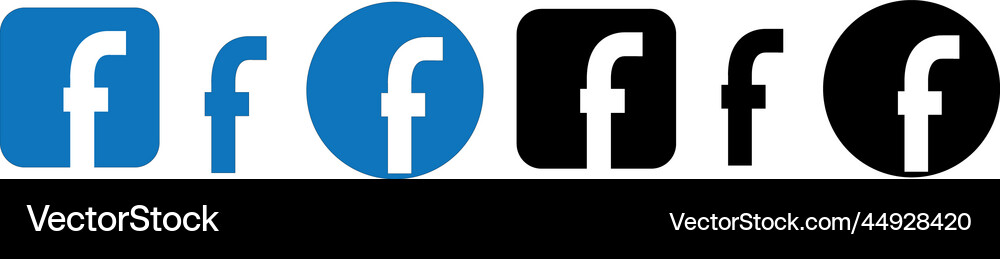 Facebook Logo Set - White Background Royalty Free Vector