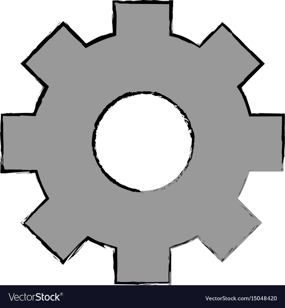 Gear object machine Royalty Free Vector Image - VectorStock