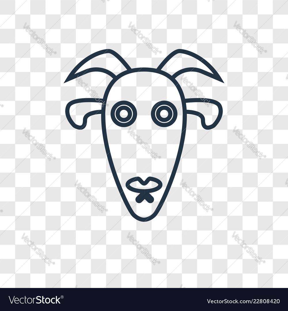 Goat concept linear icon isolated on transparent Vector Image