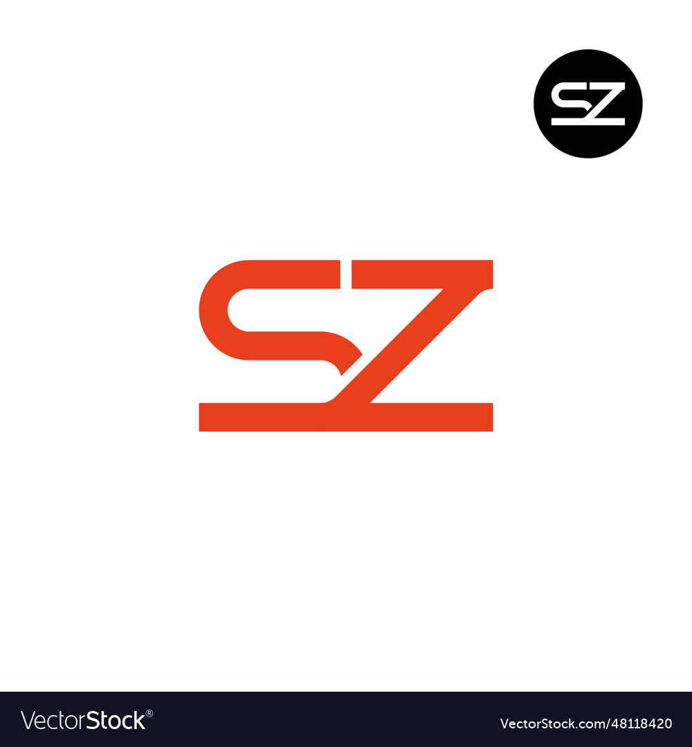 Letter sz monogram logo design Royalty Free Vector Image
