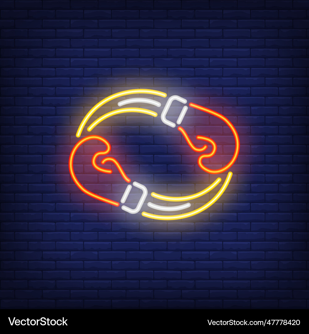 Neon icon of boxing competition Royalty Free Vector Image