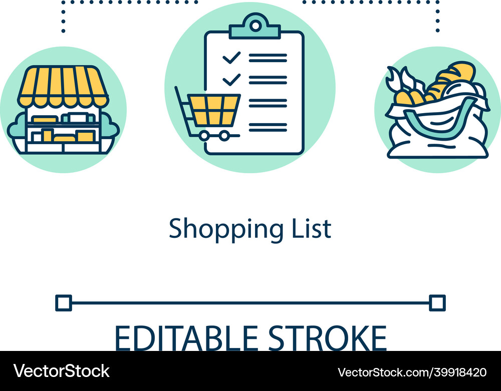 Shopping list concept icon mindful eating Vector Image