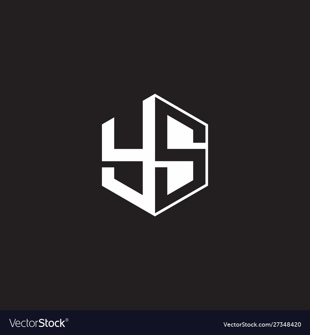 Ys logo monogram hexagon with black background Vector Image