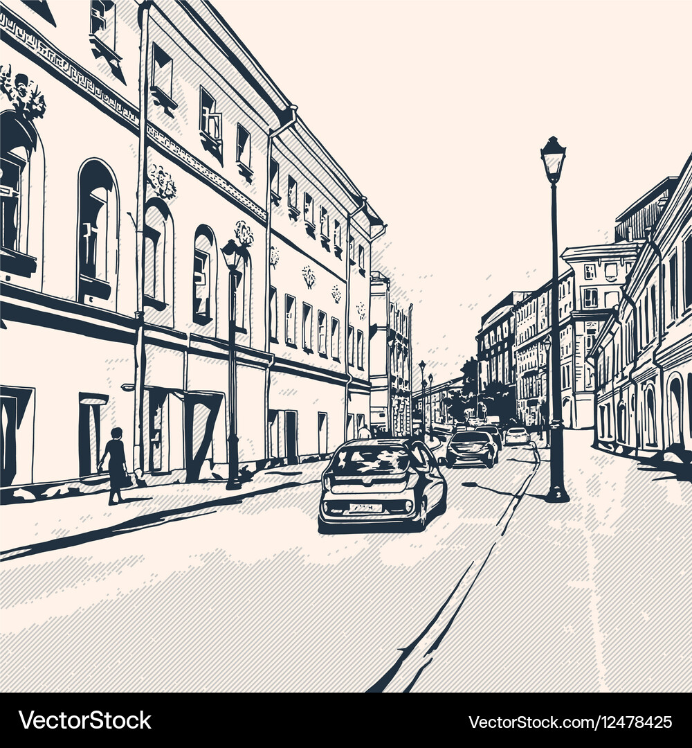 City street Royalty Free Vector Image - VectorStock