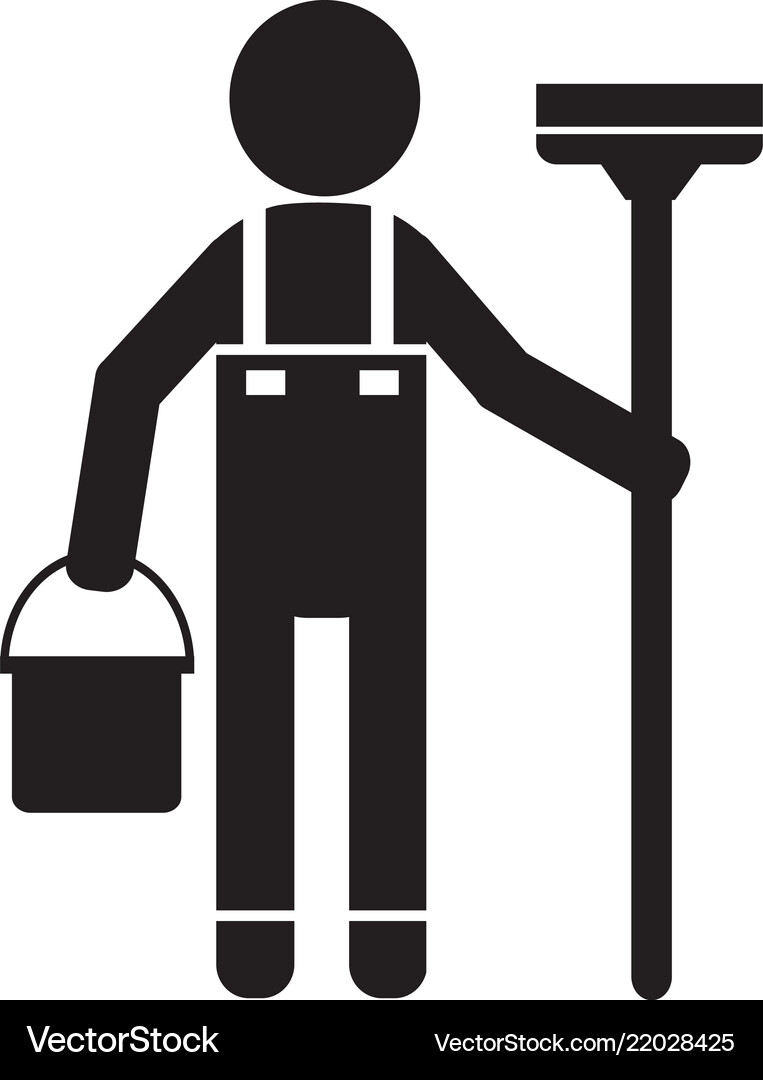 Cleaner man and cleaning tool equipment design Vector Image