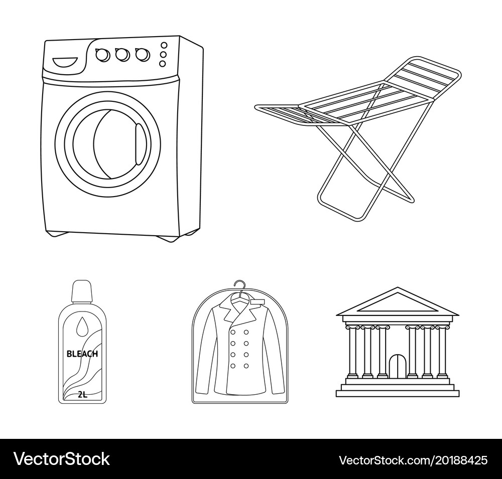 Dryer washing machine clean clothes bleach dry Vector Image