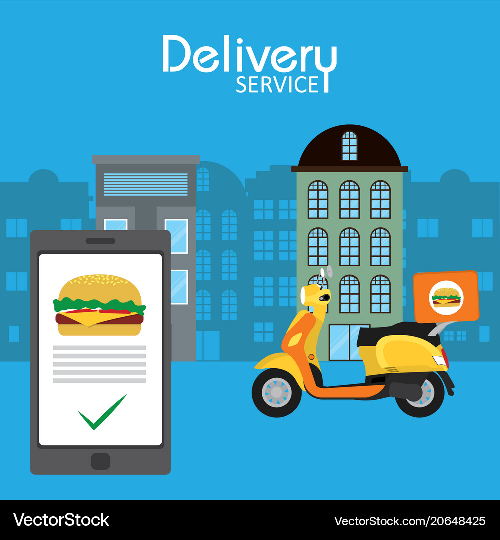 Food delivery service Royalty Free Vector Image
