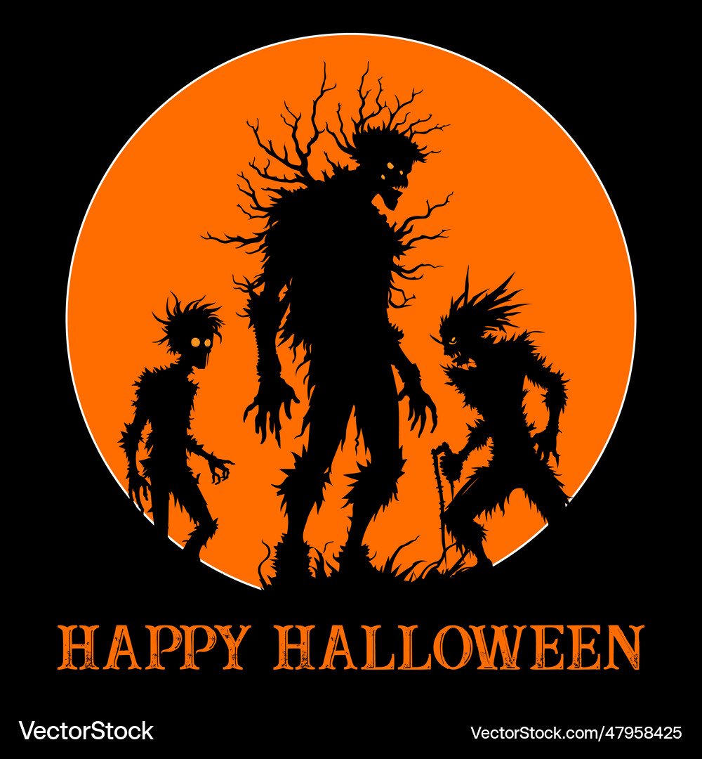 Happy halloween zombie scary Royalty Free Vector Image