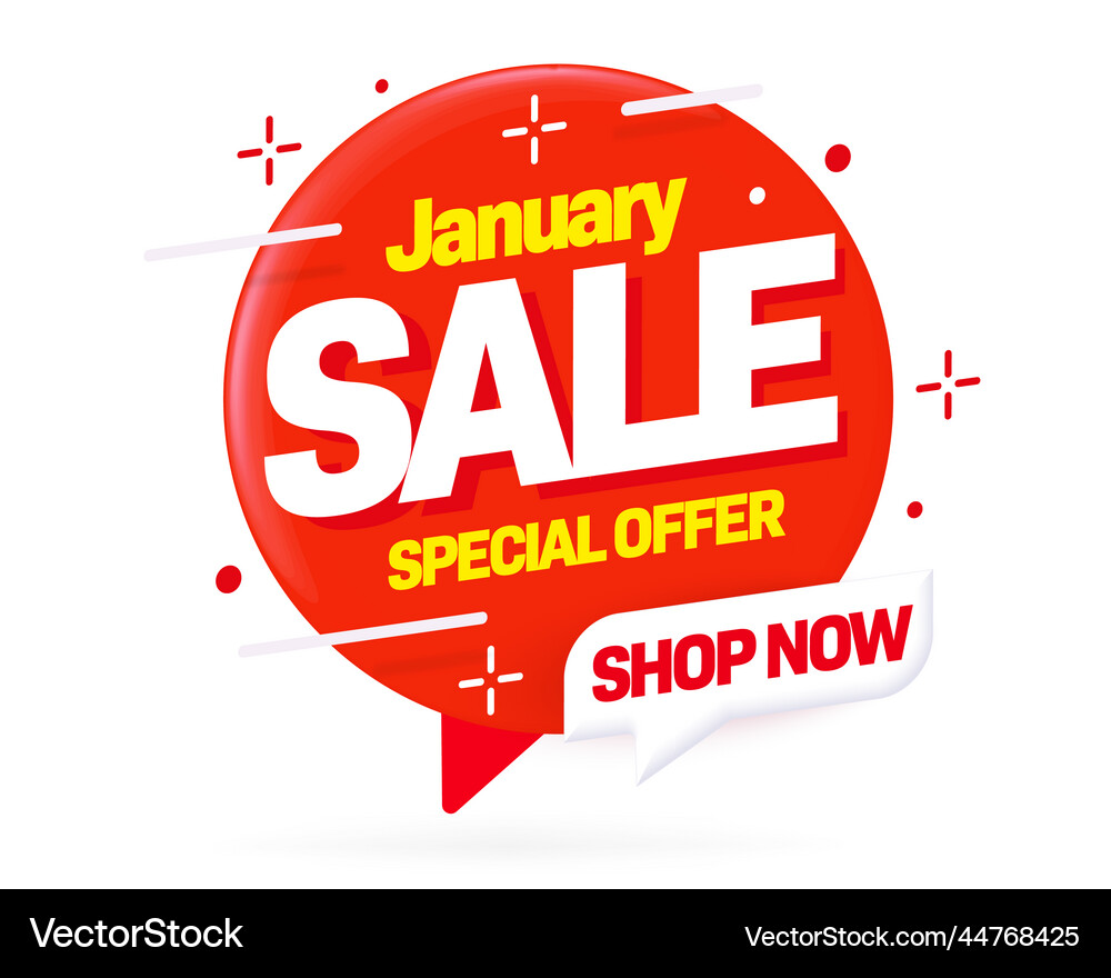 January sale sticker template Royalty Free Vector Image