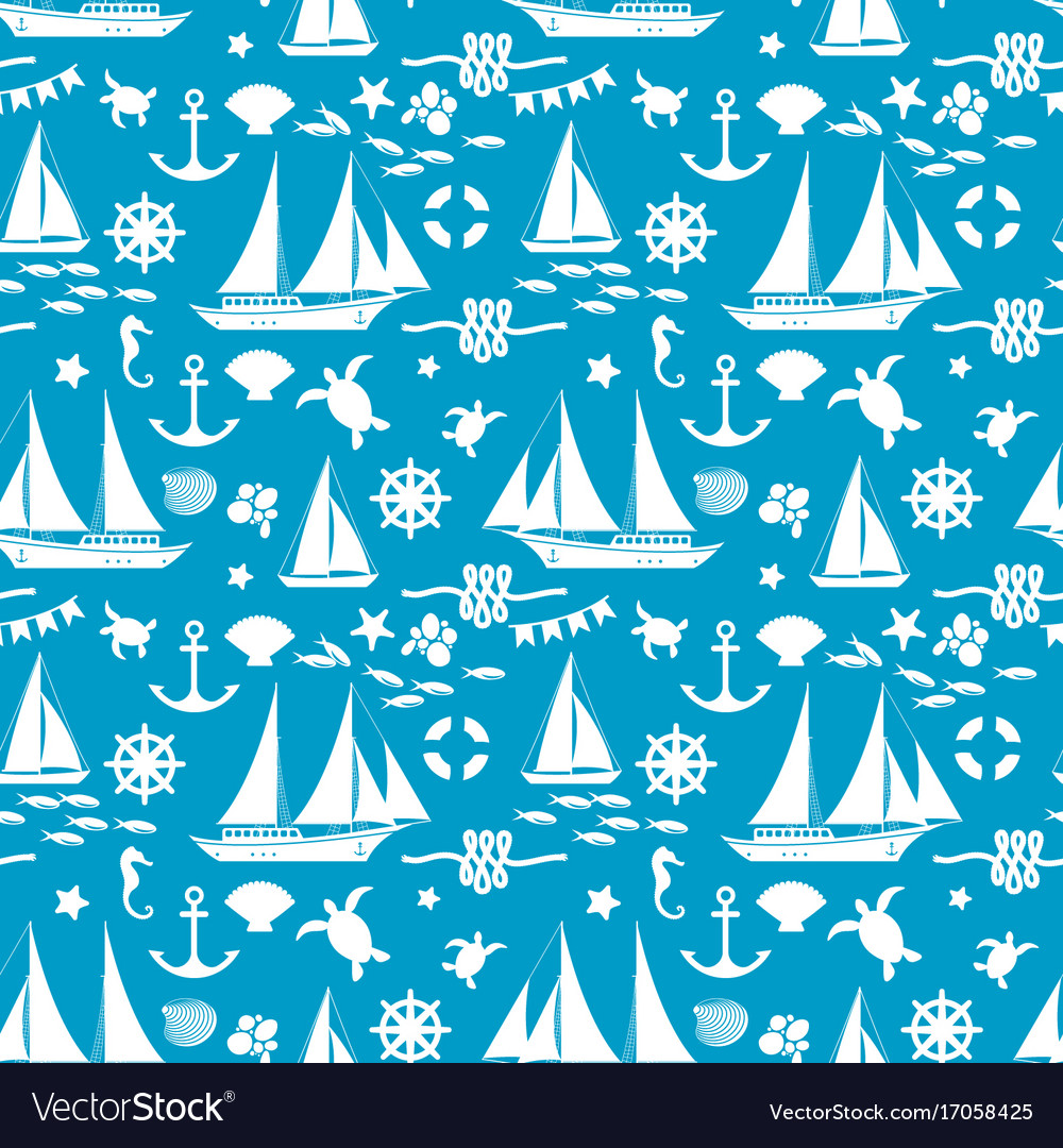 Nautical seamless pattern Royalty Free Vector Image