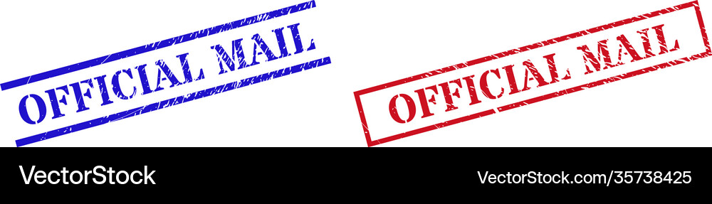 Official mail grunge scratched stamp watermarks Vector Image