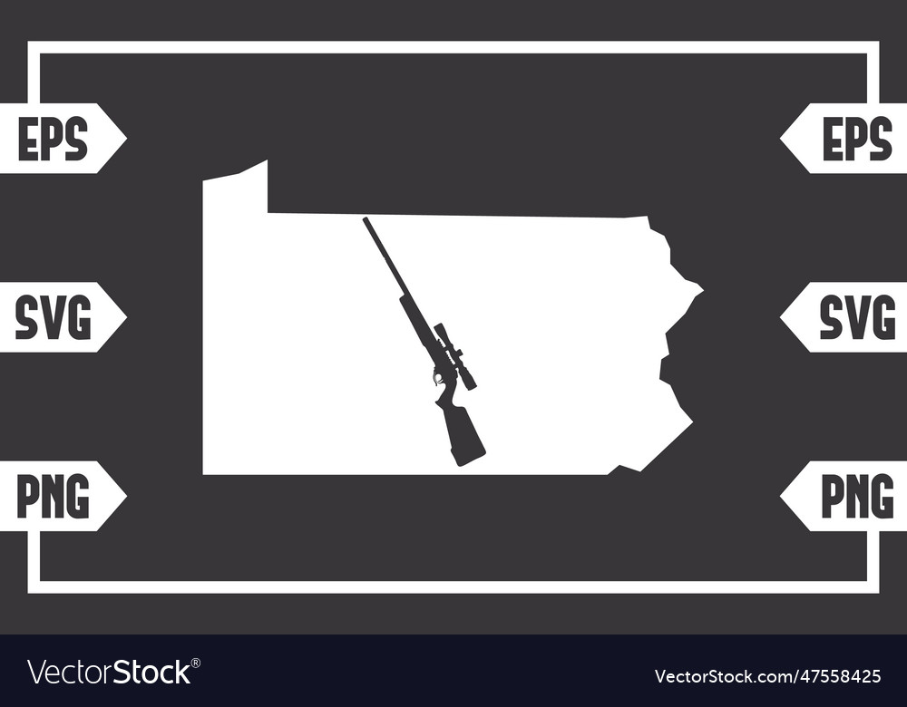 Pennsylvania - hunting rifle Royalty Free Vector Image Pennsylvania - hunting rifle Royalty Free Vector Image