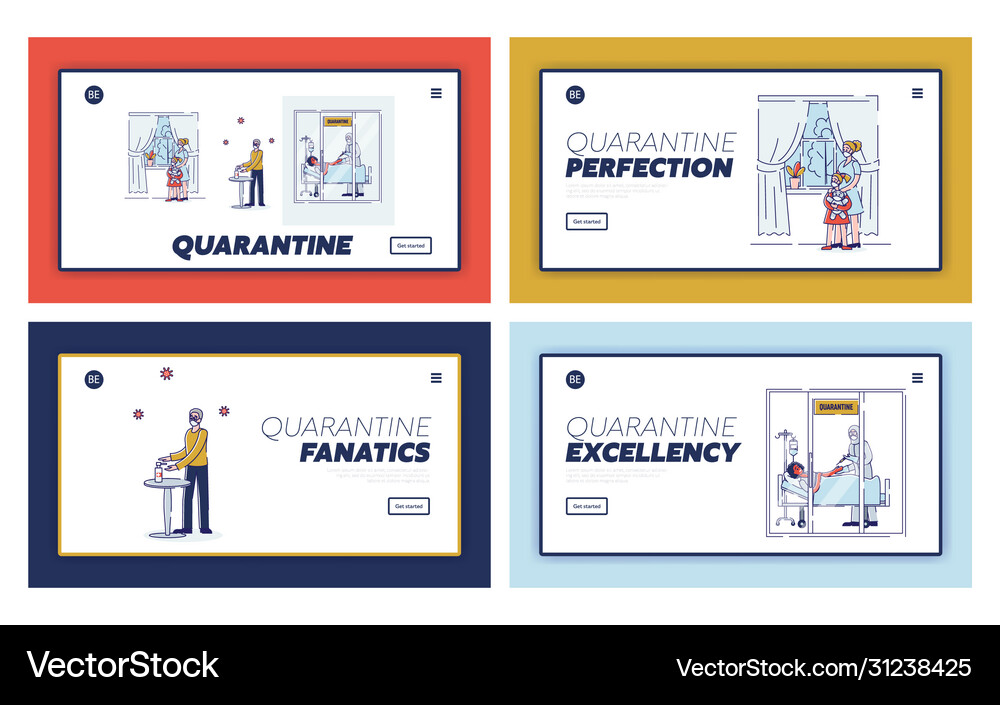 Quarantine during coronavirus epidemic website Vector Image