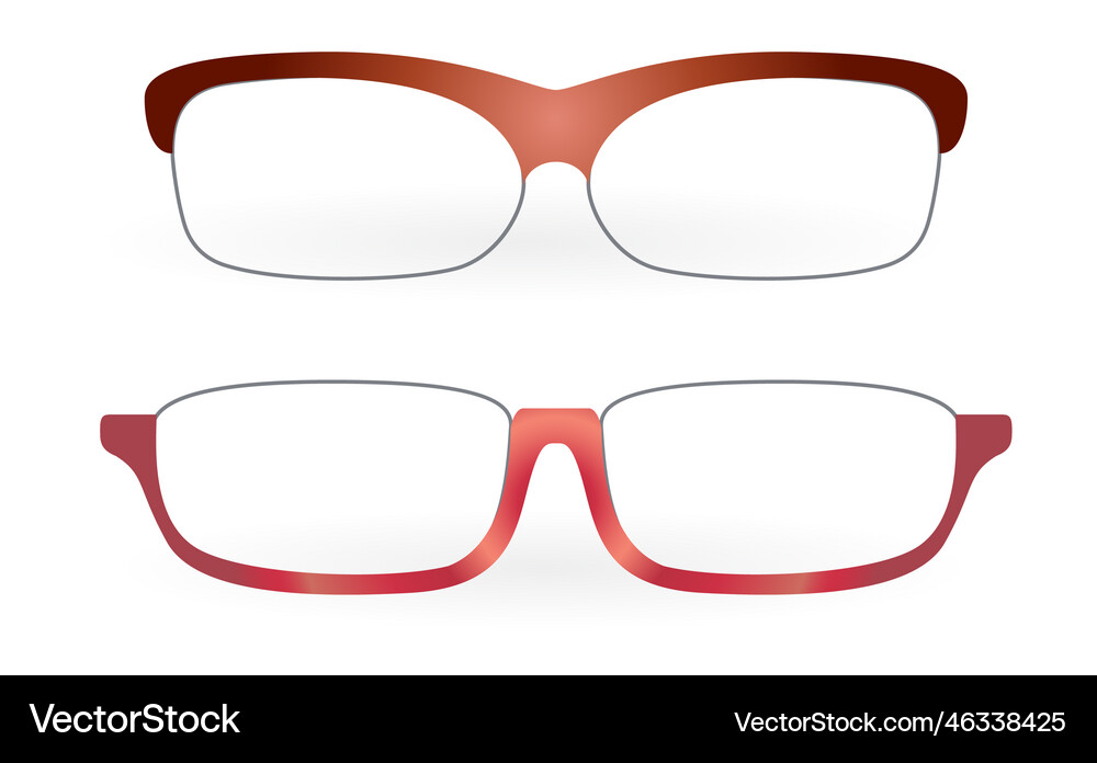 Realistic eye glasses isolated on white background