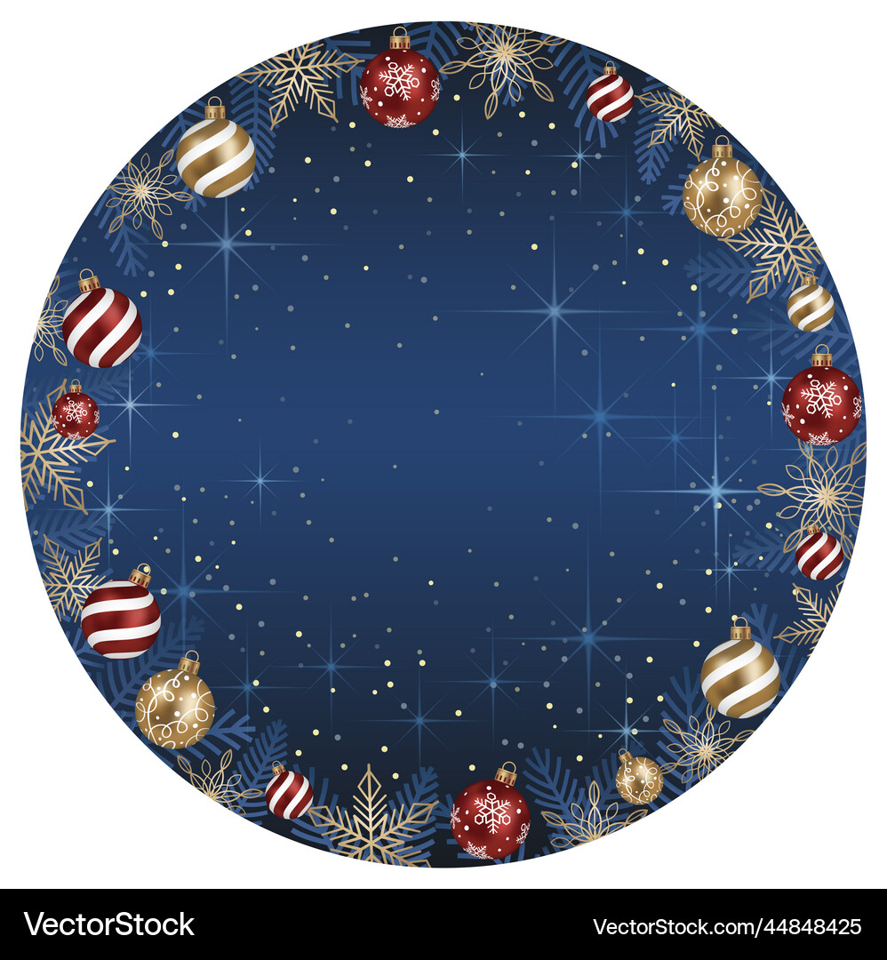 Round frame with christmas balls Royalty Free Vector Image