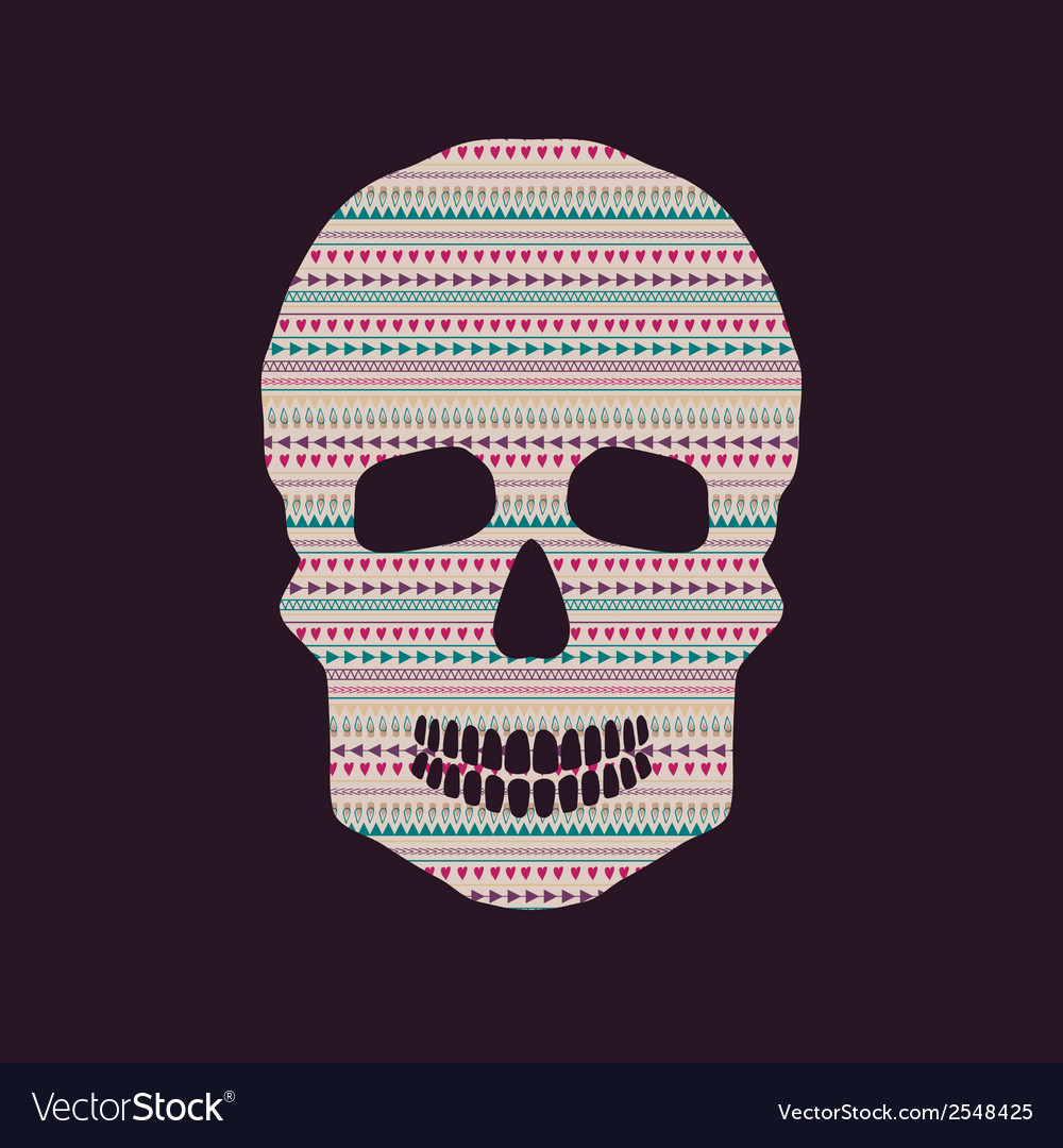 Skull with pattern Royalty Free Vector Image - VectorStock