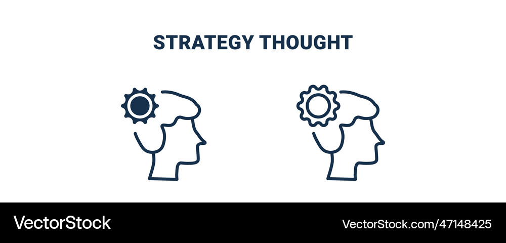 Strategy thought icon outline and filled Vector Image