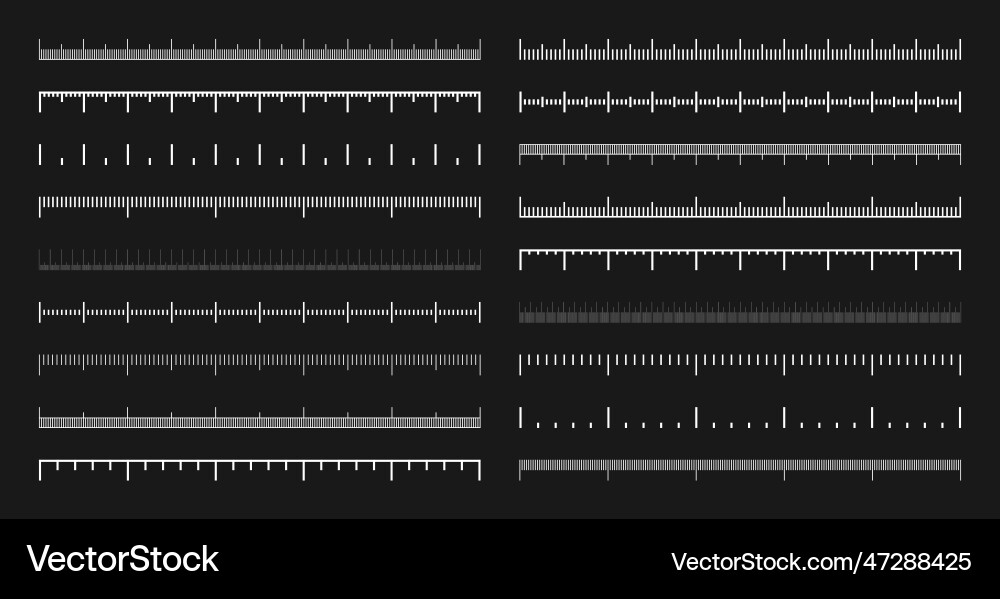 Various measurement scales with divisions Vector Image