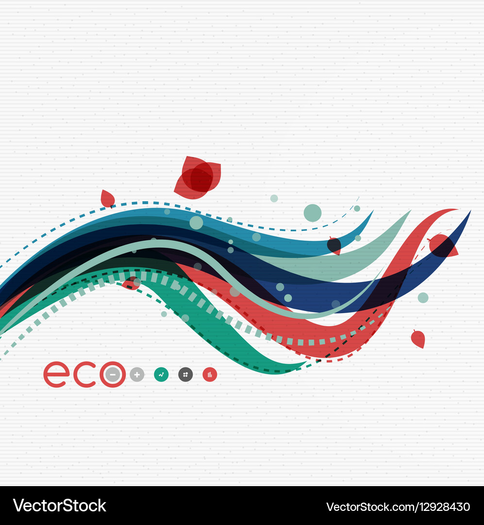 Abstract floral waves with leaves nature Vector Image