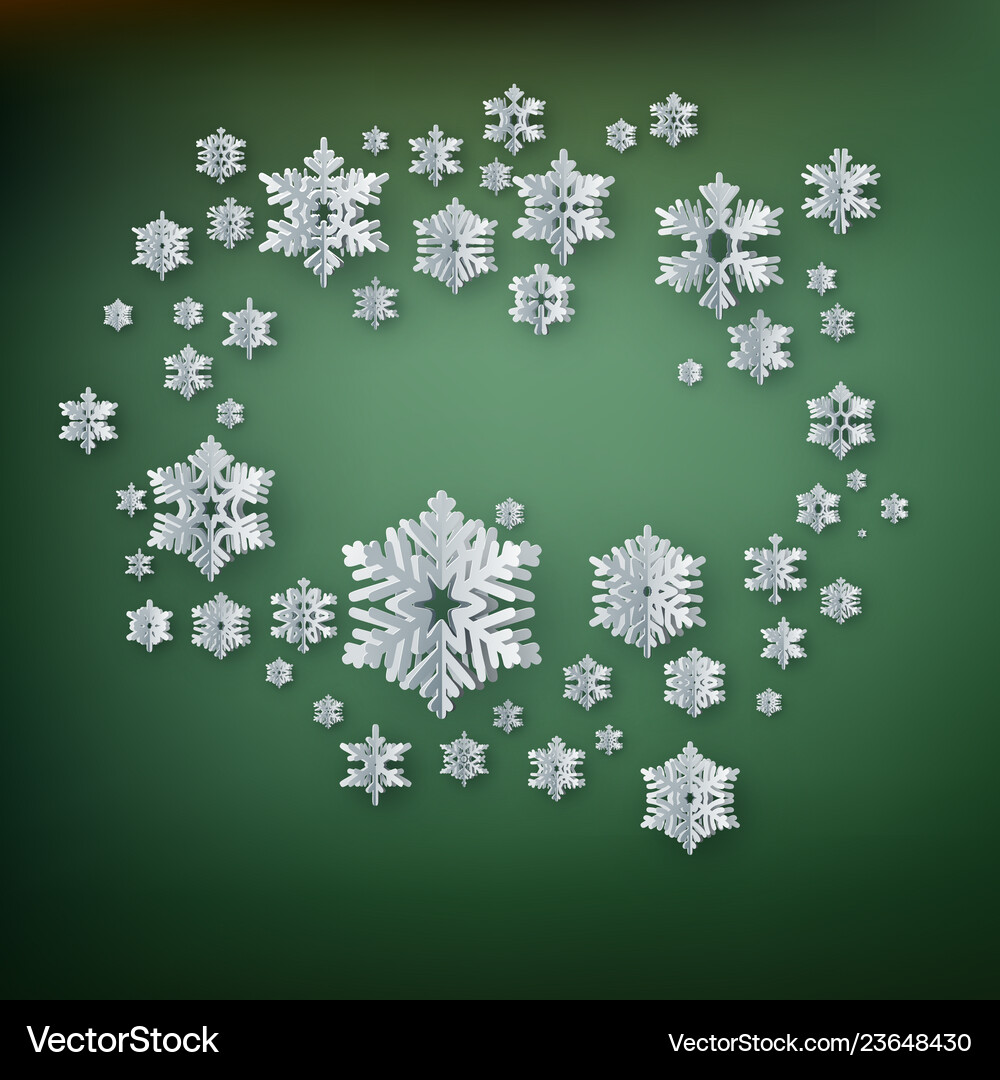Abstract winter background with paper snowflakes Vector Image