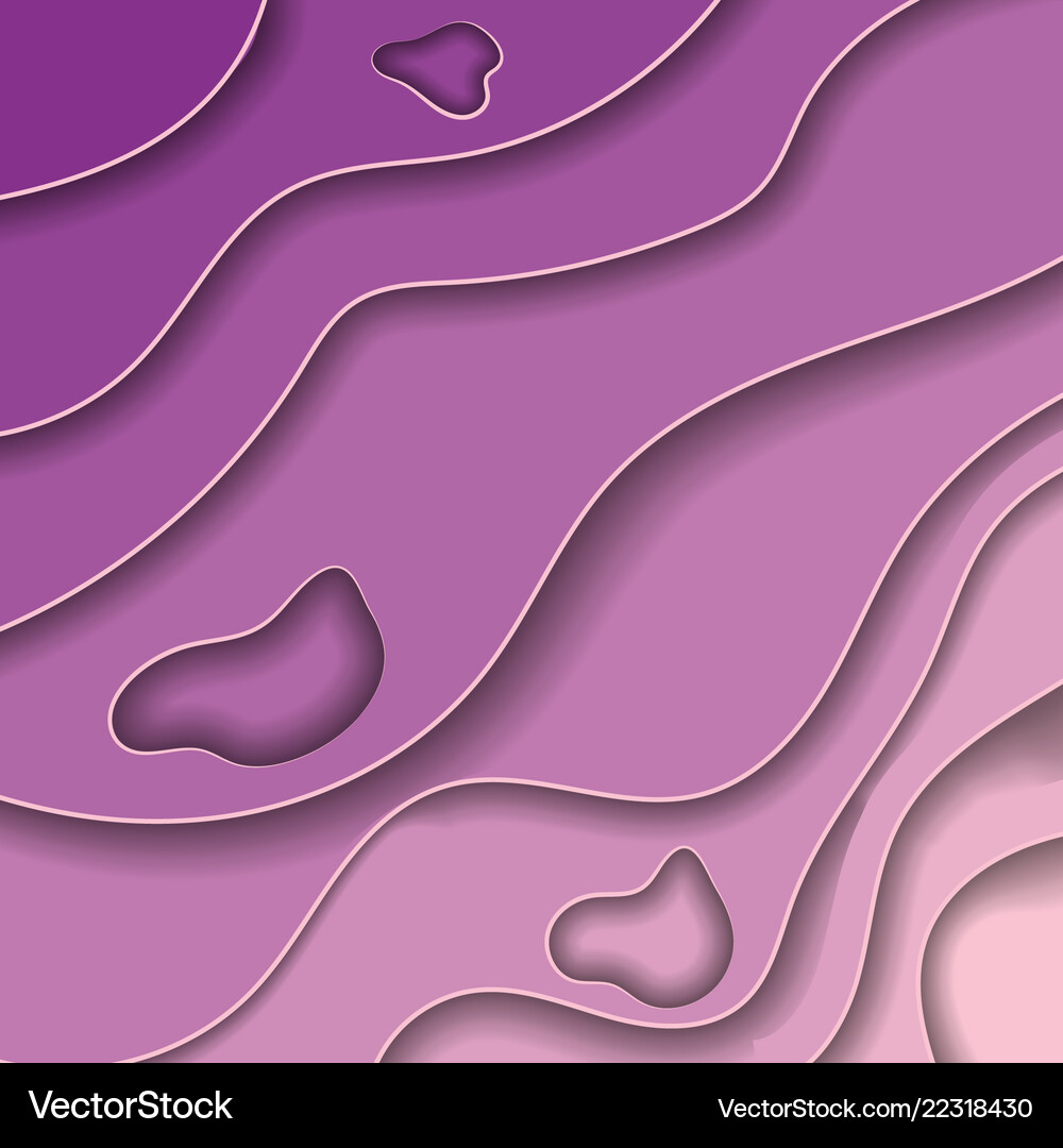 Banner with 3d abstract background and paper cut Vector Image