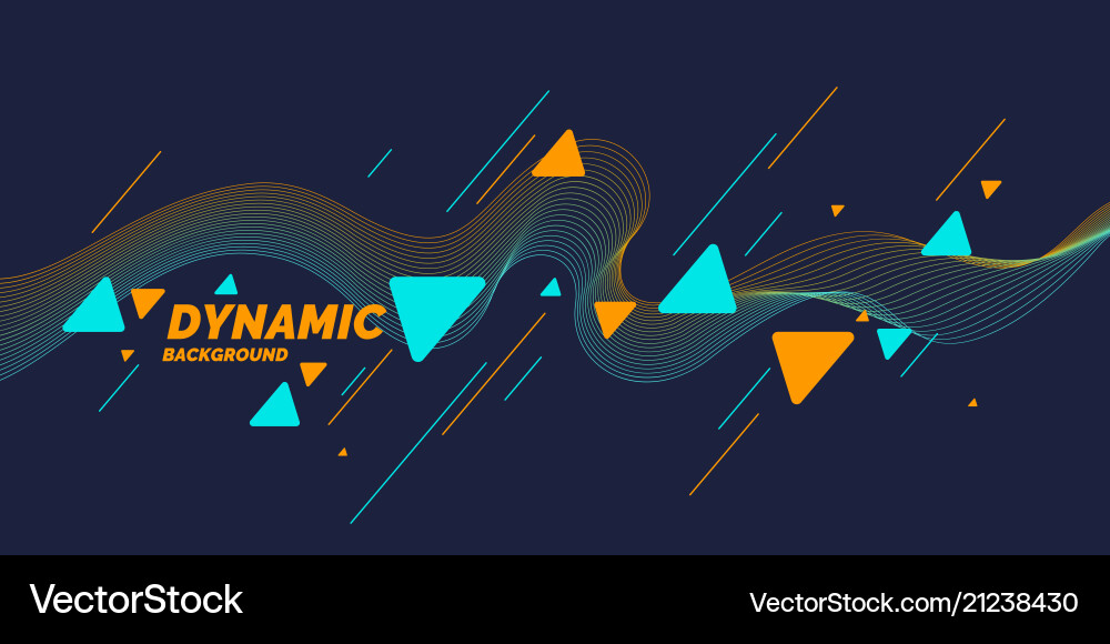 Bright poster with dynamic waves Royalty Free Vector Image