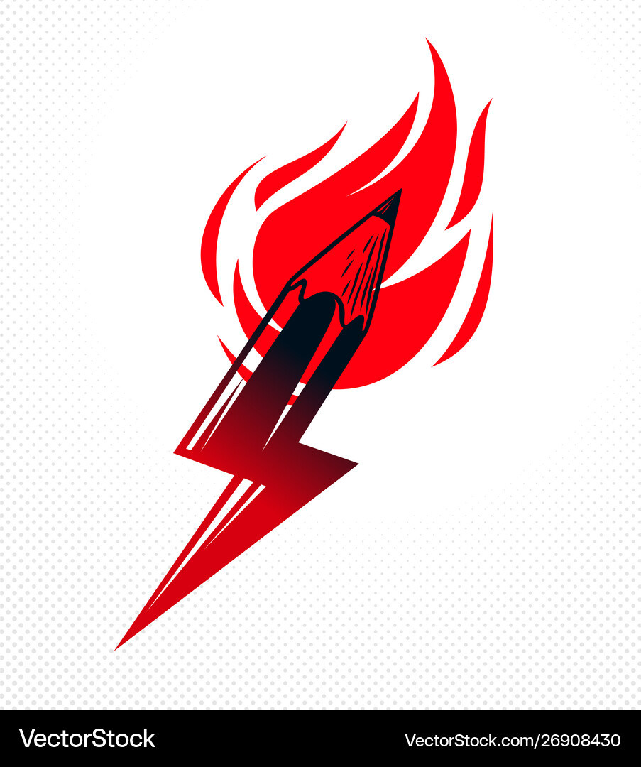 Creative energy power concept shown pencil Vector Image