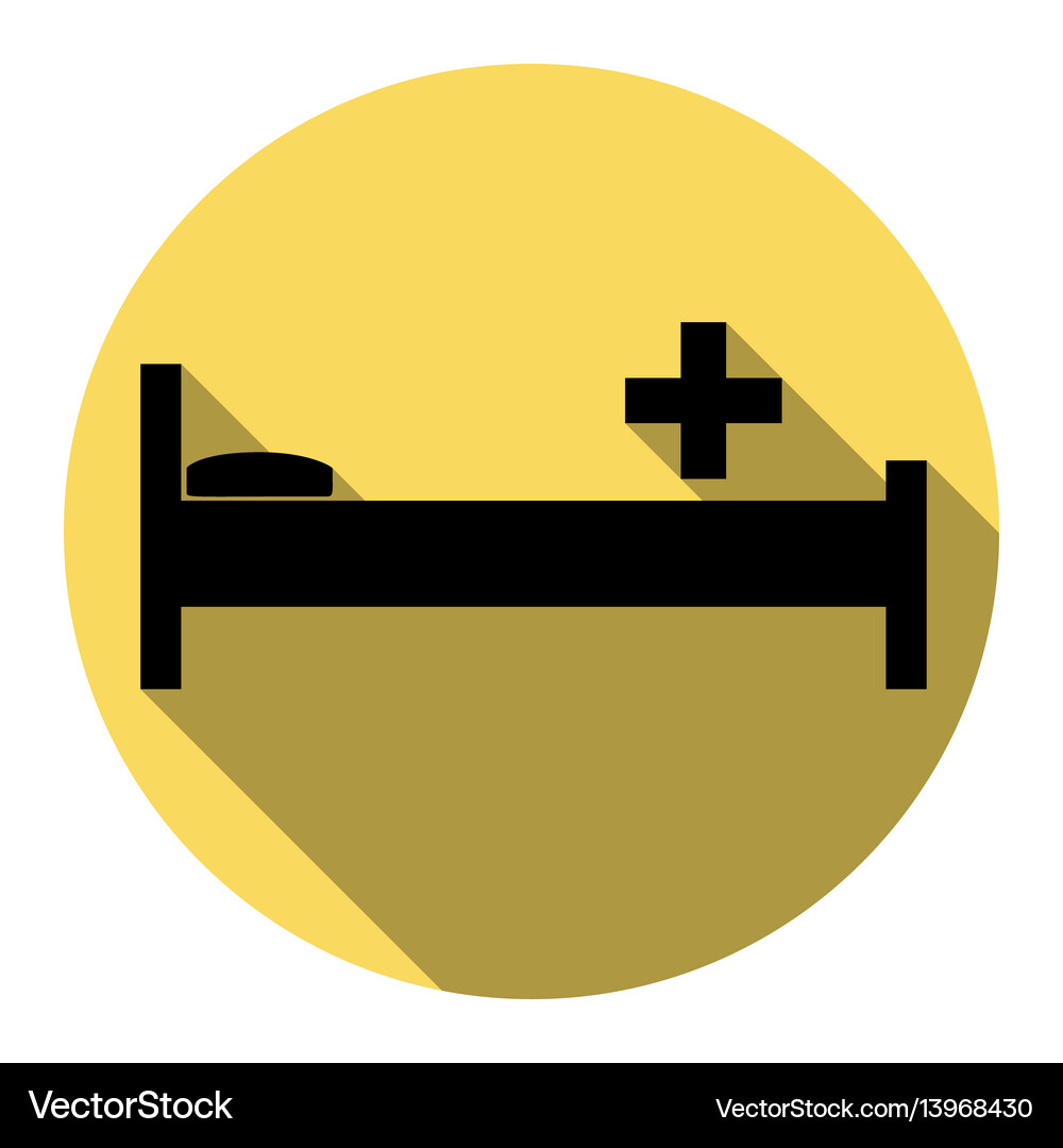 Hospital sign flat black Royalty Free Vector Image