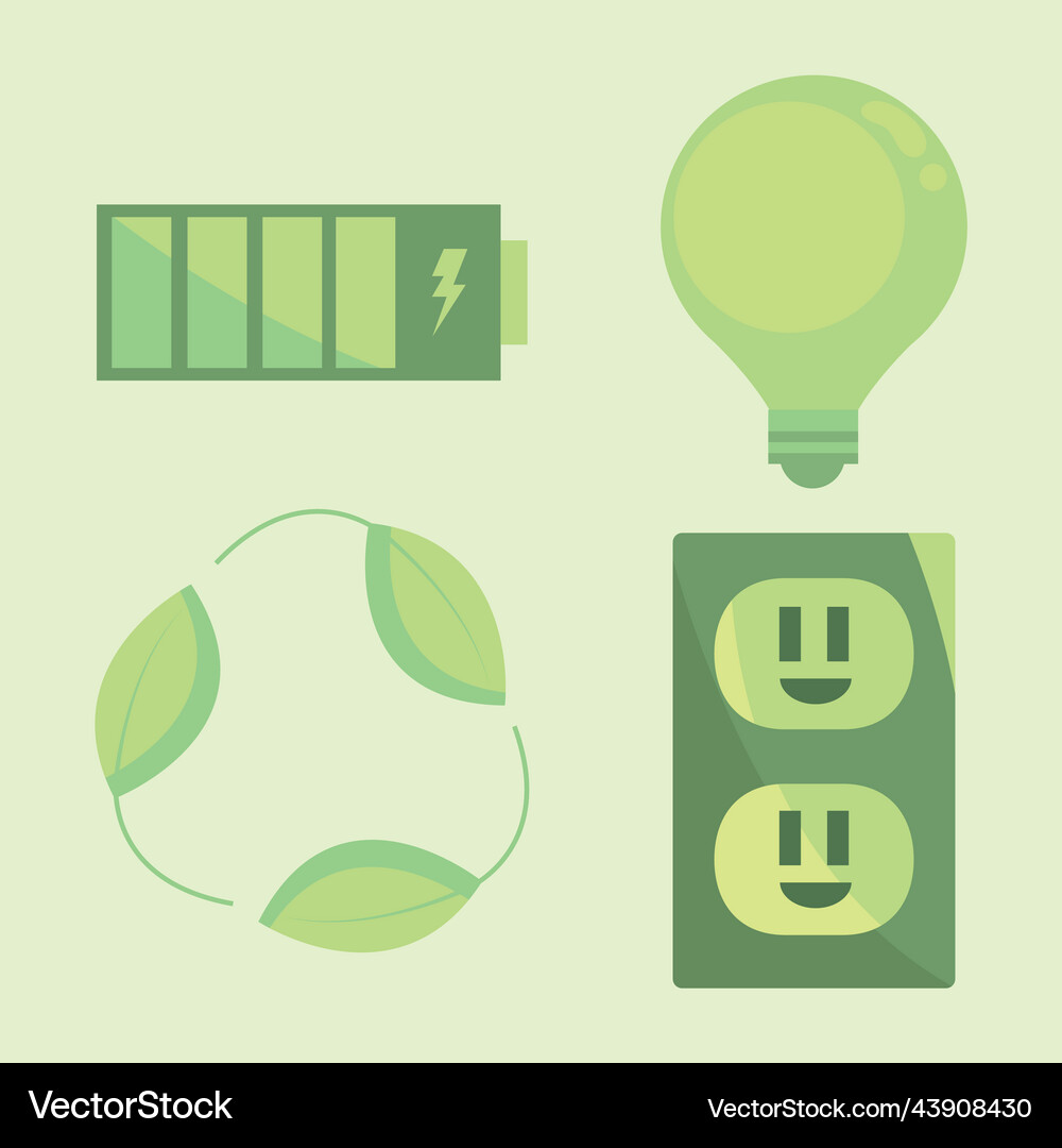 Icons green energy Royalty Free Vector Image - VectorStock