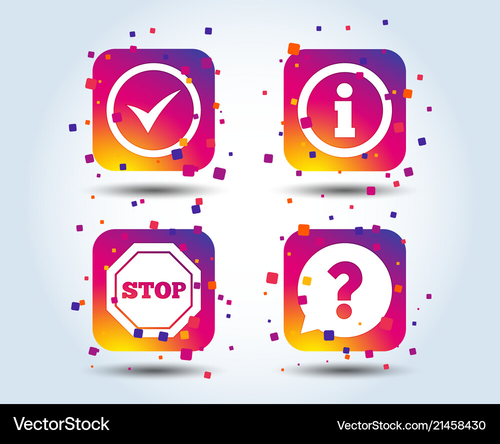 Information icons stop prohibition symbol Vector Image