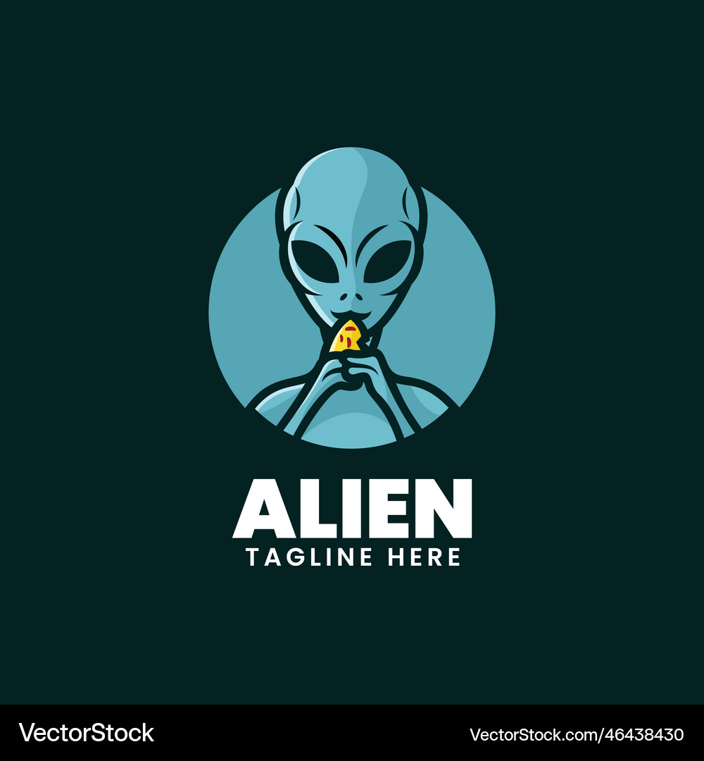 Logo alien mascot cartoon style Royalty Free Vector Image