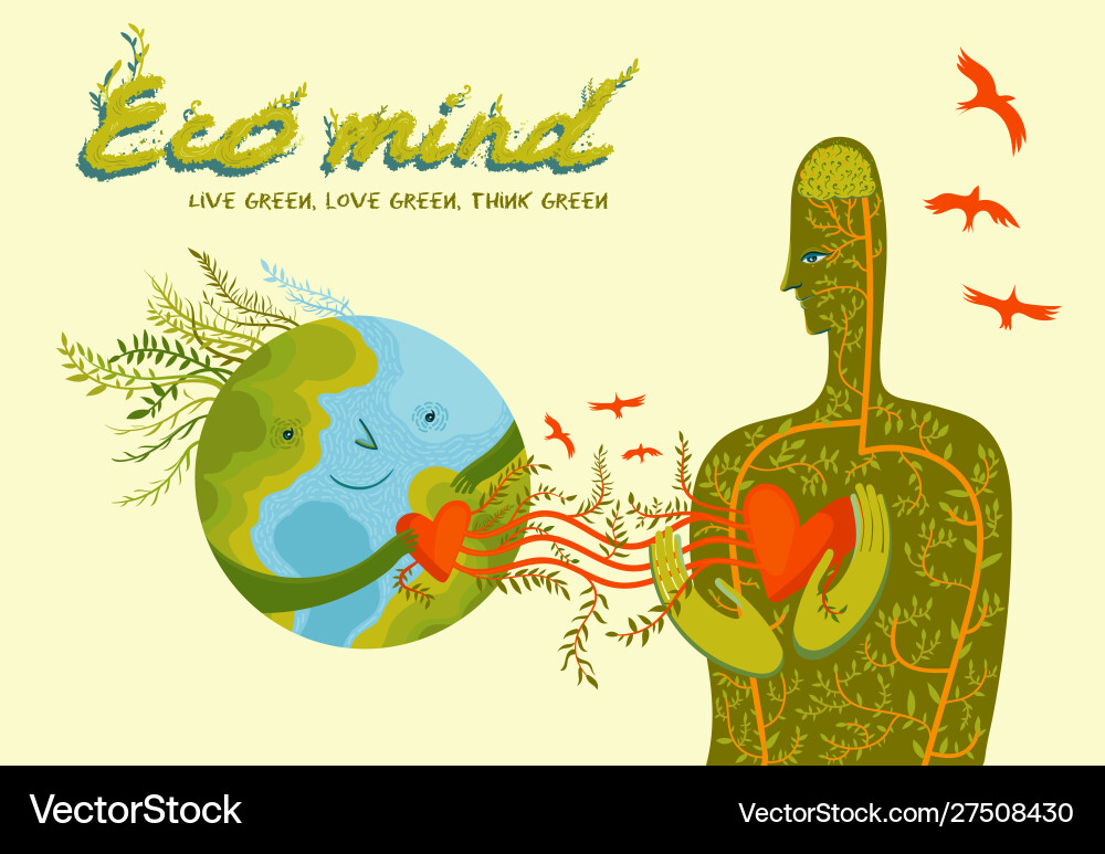 Man who in love with planet Royalty Free Vector Image