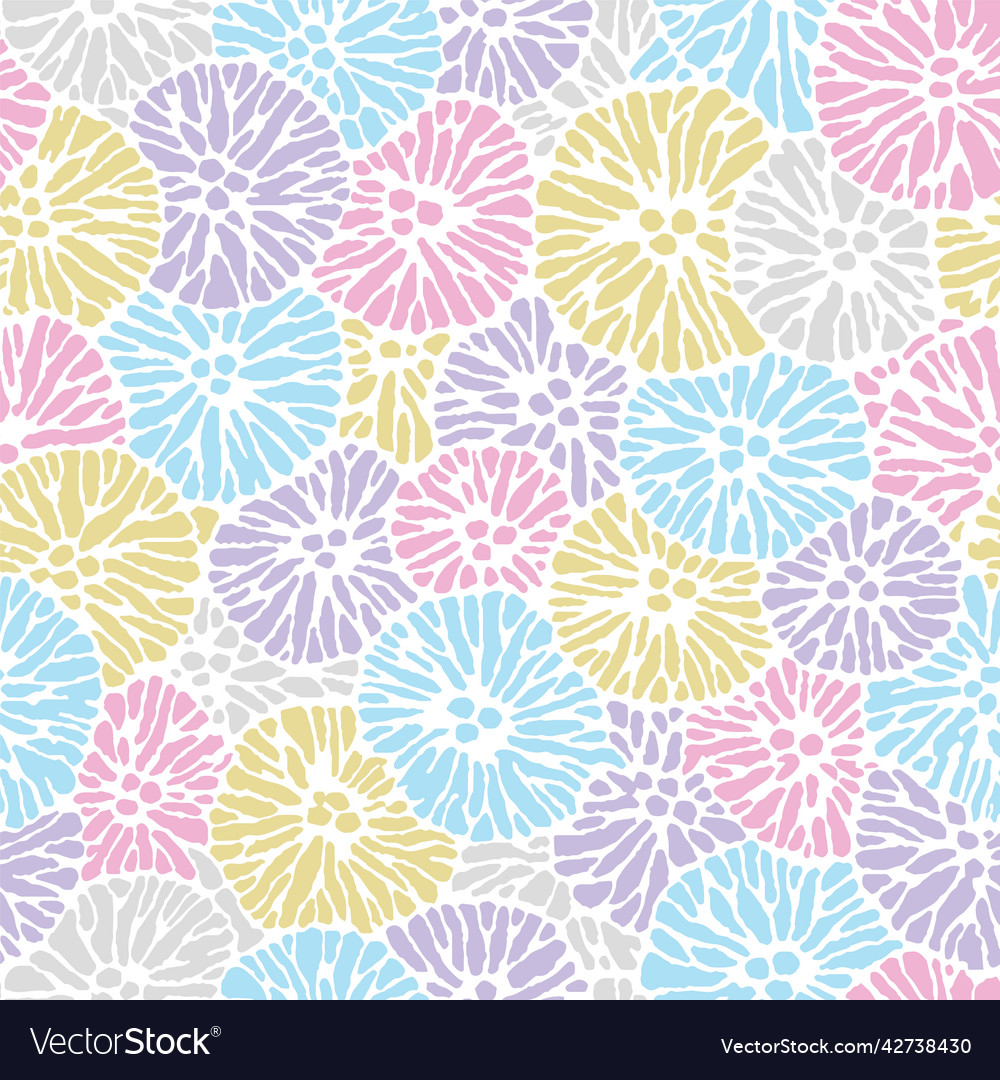 Multi colored allover easter floral repeat pattern