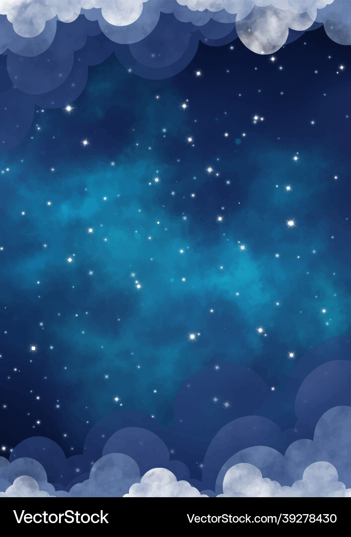 Night sky among the star and cloud landscape frame