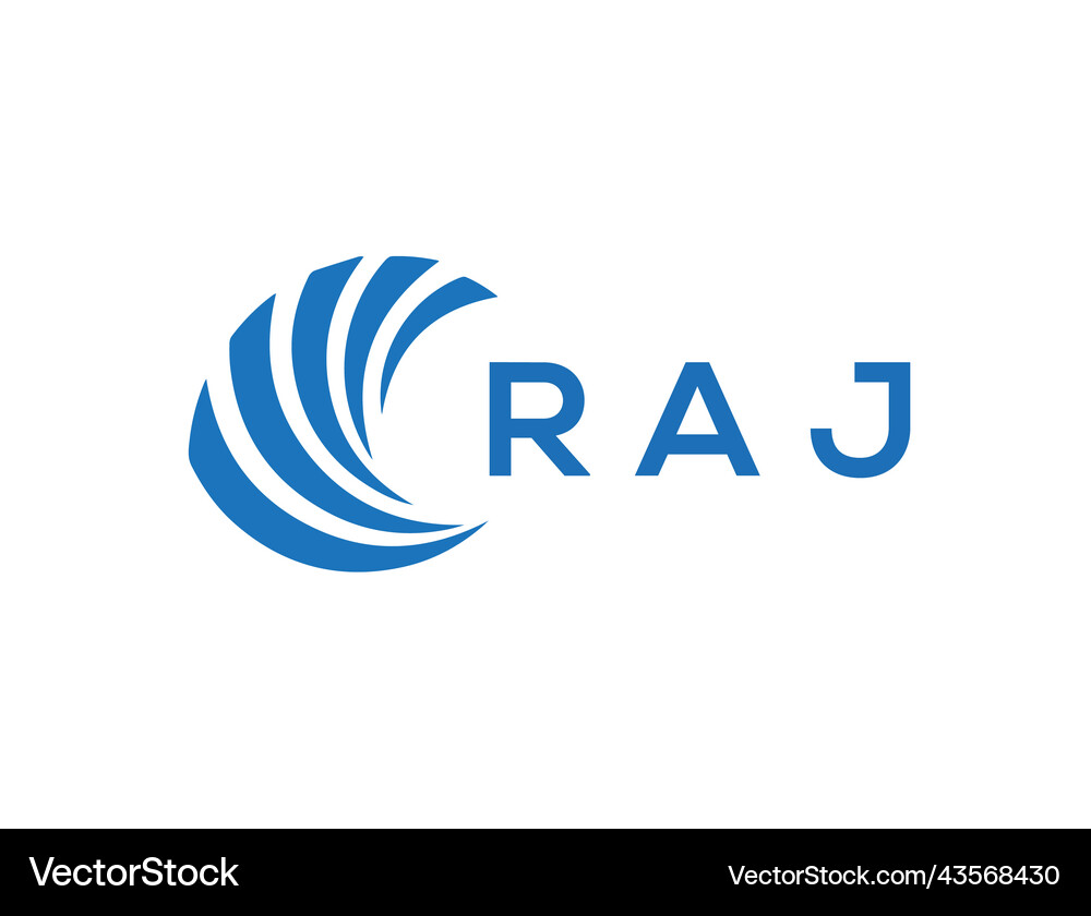 Raj letter logo design on white background Vector Image