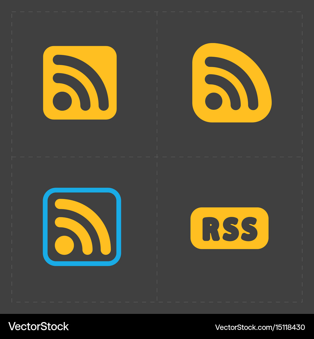 Rss sign icons feed symbols Royalty Free Vector Image
