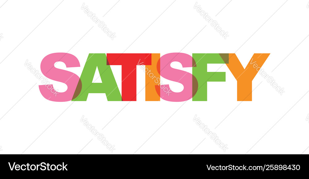 Satisfy business card text modern lettering Vector Image