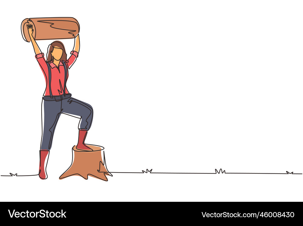 Single one line drawing beautiful woman Royalty Free Vector