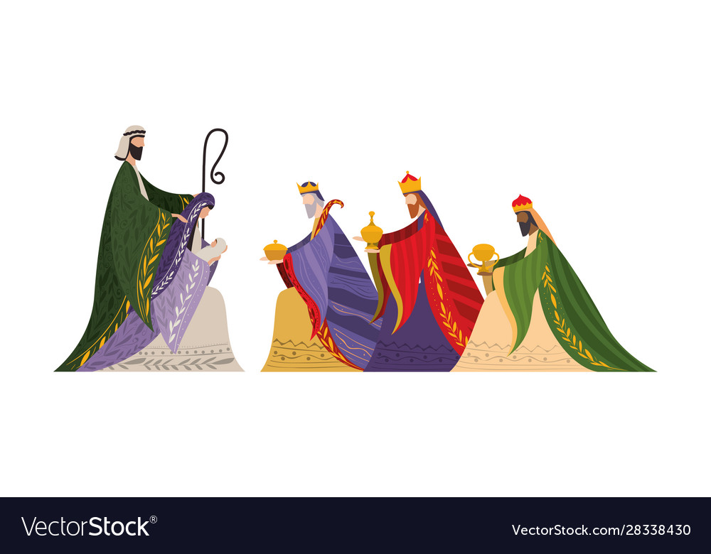 Three wise men happy epiphany day design Vector Image