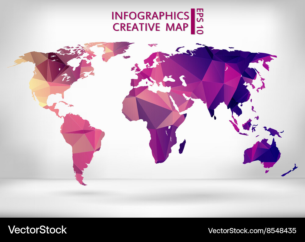 Abstract creative concept map of the world Vector Image