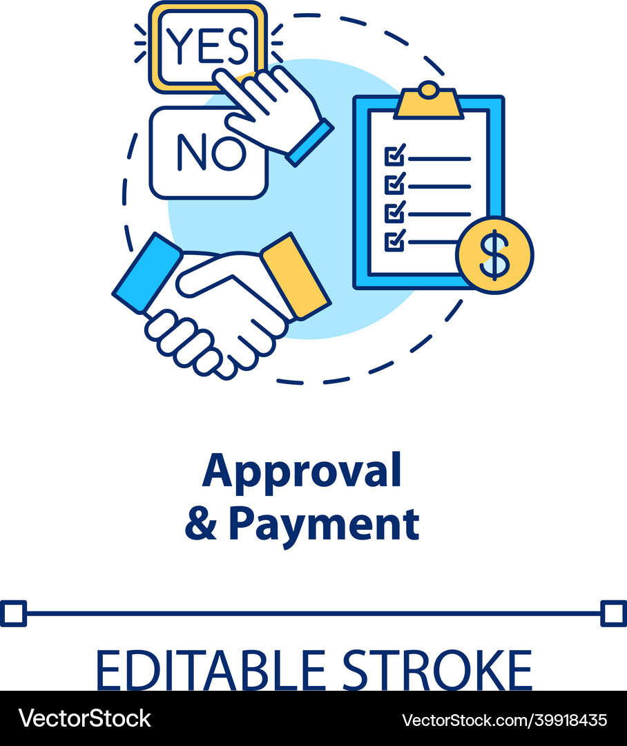 Approval and payment concept icon order finishing Vector Image