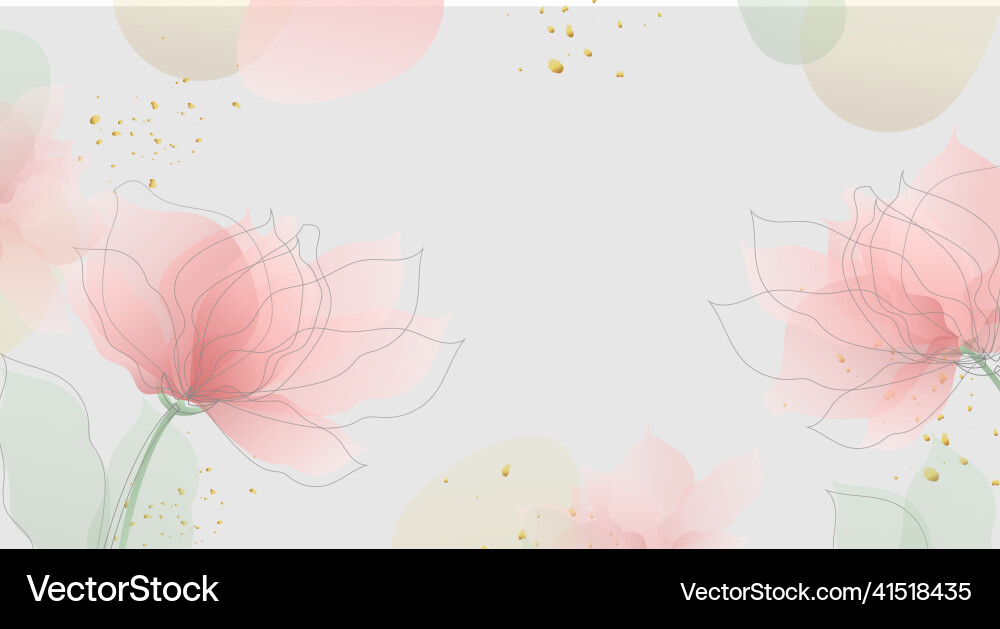 Banner with pastel spring flowers border Vector Image