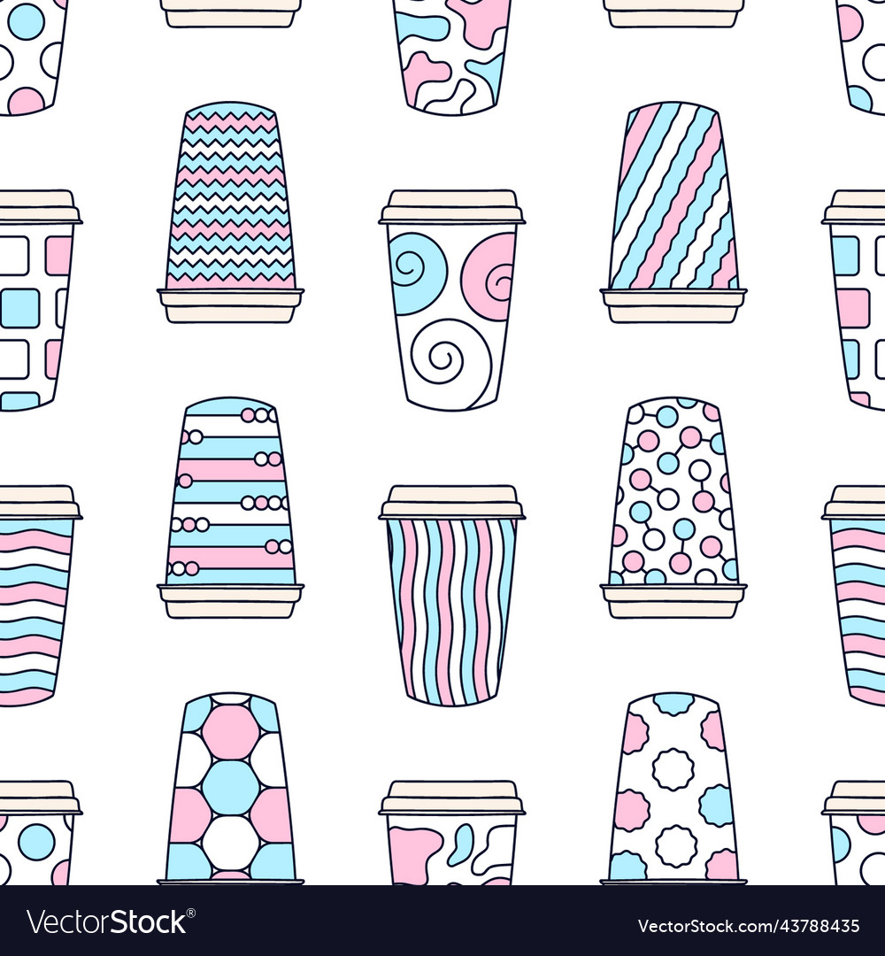Coffee cup pattern Royalty Free Vector Image - VectorStock