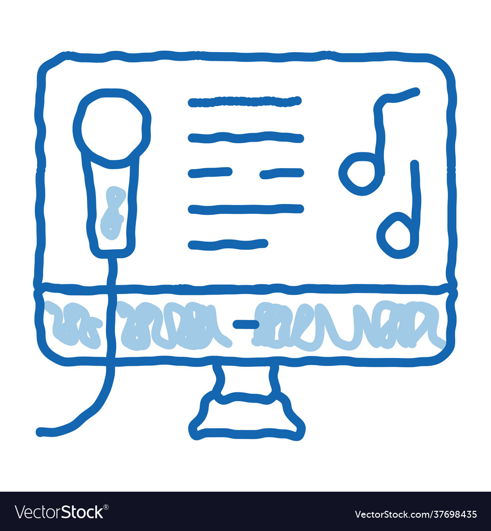 Computer screen internet online karaoke Royalty Free Vector Computer screen internet online karaoke Royalty Free Vector