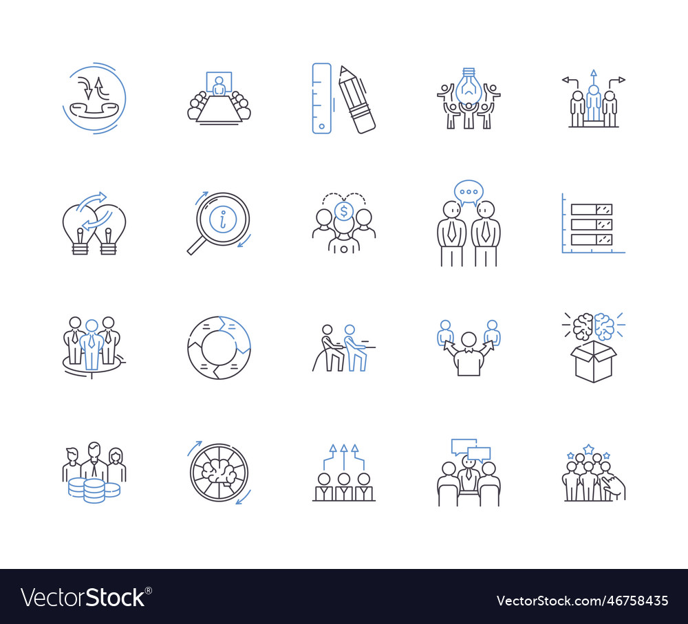 Department workflow outline icons collection Vector Image Department workflow outline icons collection Vector Image
