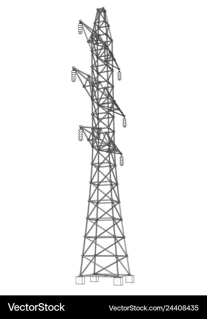 Electric pylon or electric tower concept Vector Image